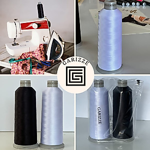 Madeira Embroidery Thread - Madeira 1801 - Madeira 1800 - Black and White Embroidery Thread - Embroidery Machine Thread - Cone - 2 Huge Spool of 5500Yd All Purpose Sewing