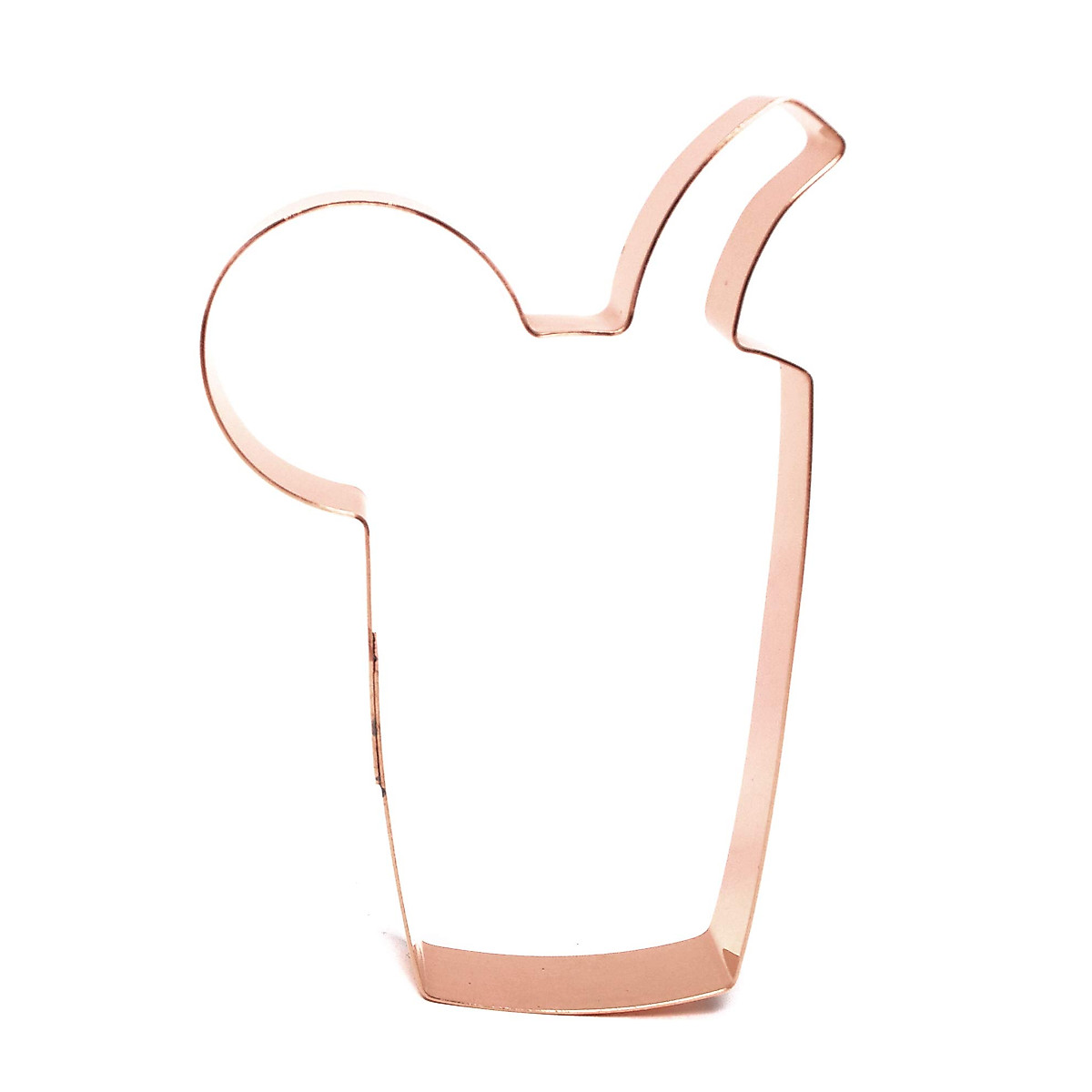 Refreshing Summer Drink Glass with Lemon and Straw Copper Cookie Cutter