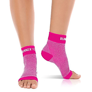 Runner FX Sports Plantar Fasciitis Sock for Men and Women, Compression Foot Sleeves with Arch and Ankle Support, Foot Brace
