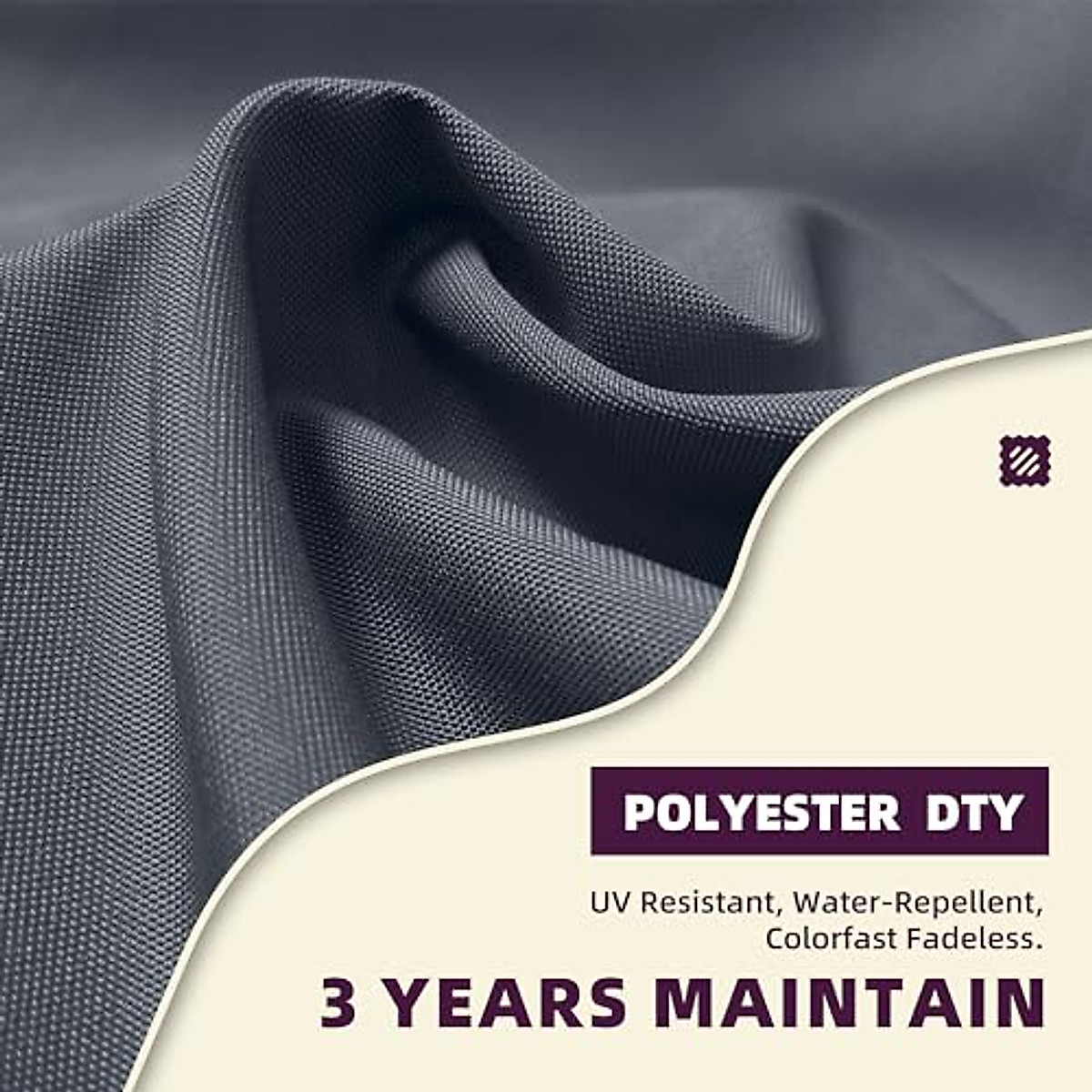 PURPLE LEAF 12 Feet Double Top Deluxe Square Patio Umbrella Offset Hanging Umbrella Cantilever Umbrella Outdoor Market Umbrella Garden Umbrella, Grey