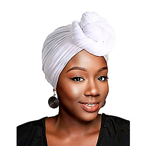 HOMELEX Head Wraps Turbans Stretch Jersey Knit Headwraps Wrap Turban Scarf Tie for Women