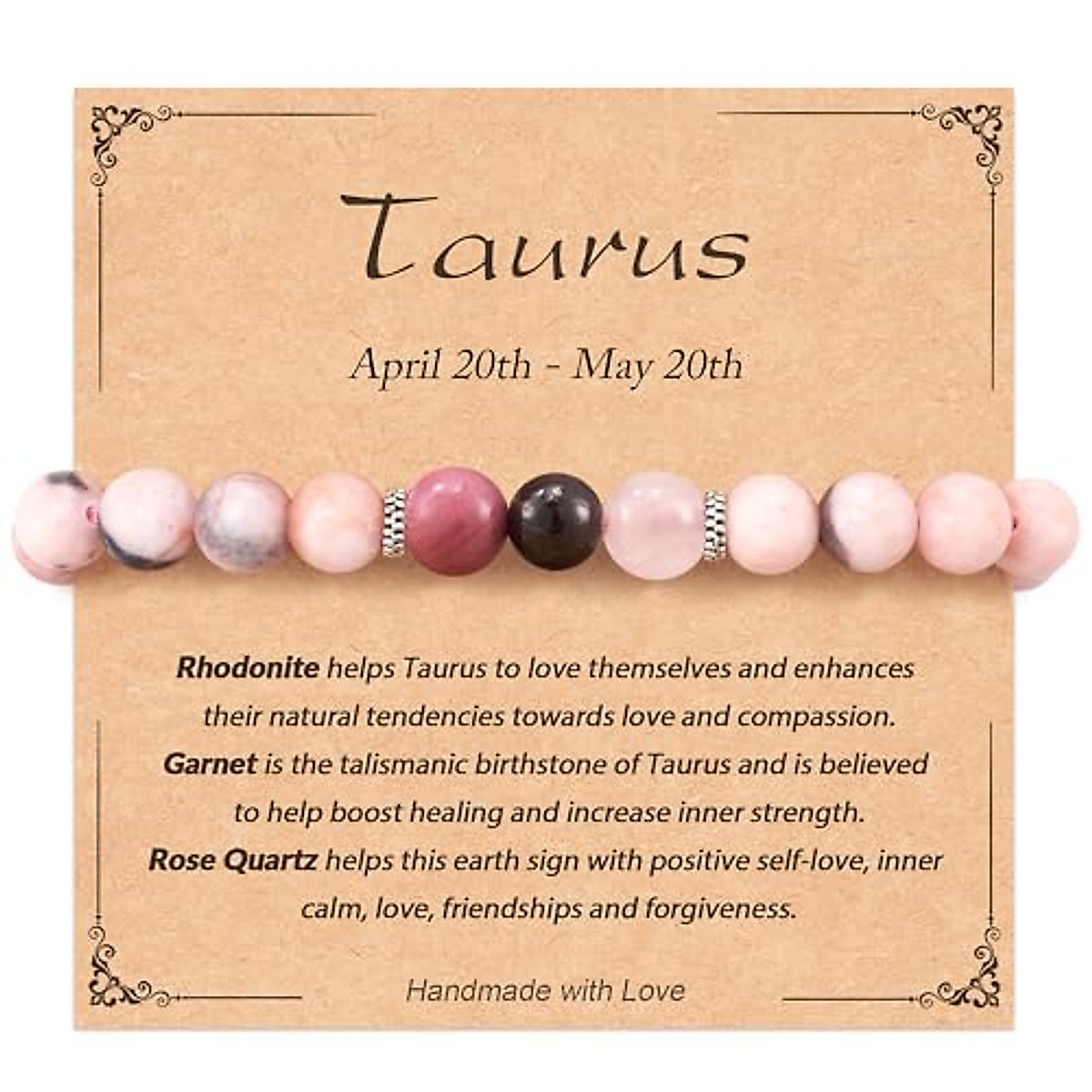 ASKRAIN Taurus Zodiac Gifts Crystal Bracelet Jewelry Protection Bracelet for Women Taurus Zodiac Sign Bracelet for Women Birthday Gifts for Women Teen Gifts Ideas