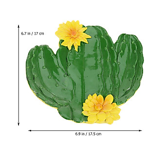 Cabilock Dried Fruit Plate Resin Dried Fruit Dish Simulation Plants Nut Plate Decorative Jewelry Tray Candies Snack Serving Plates for Home Party (Green Cactus) Resin Nut Dish