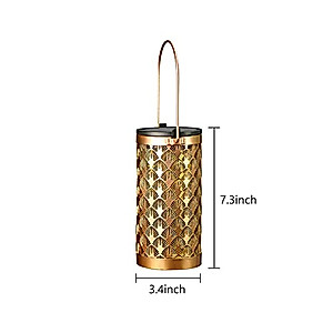 LADIGASU Solar Lanterns Outdoor Hanging Lantern Lights,Hollowed-Out Metal Decor Lantern, Waterproof LED Decorative Garden Light-Delicate Garden,Patio,Porches Decoration