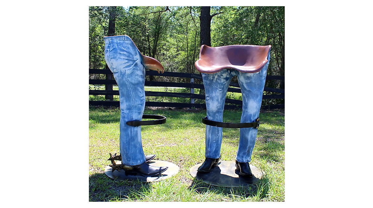 The King's Bay Pair of Cowboy Bar Stools with Jeans and Boots — 🛍️ The ...