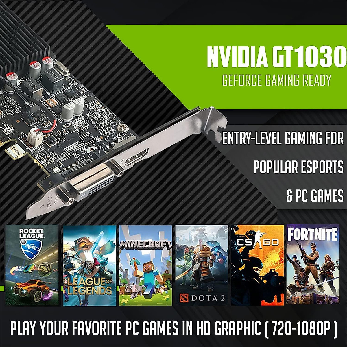 HP G3 Gaming Desktop PC, Intel Core i5 6th Gen, GT 1030 Graphics, 32GB RAM, 512GB SSD, MTG New 24 Inch Monitor, Gaming Kit Webcam, WiFi, Win 10 Pro (Renewed)