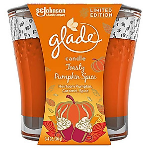 Glade Candle Jar Air Freshener, Toasty Pumpkin Spice 3.4 Oz