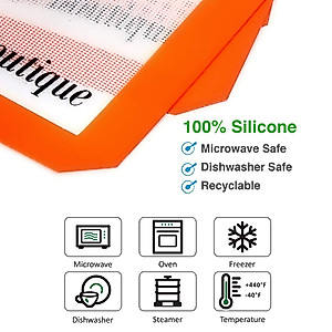 Silicone Baking Mat Set, Reusable Heat Resistant Non-stick Silicon Liner, Professional Grade Silicone Pads for Quarter Sheet (11.6" x 8.1", 3 Pieces)