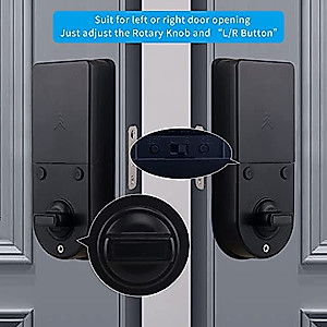 HARFO Fingerprint Door Lock, Keyless Entry Door Lock with Handles, Smart Door Lock, Front Door Lock Handle Sets, Electronic Keypad Deadbolt (Aged Bronze)