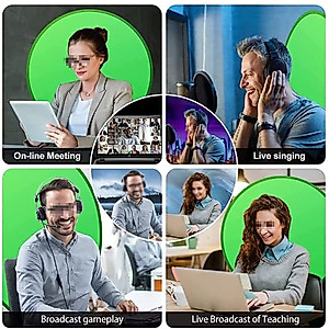 Portable Webcam Background, 75cm Collapsible Green Background for Video Chats, Zoom, Skype, Video, Photo, Single-Side Chromakey Green Screen for Chair