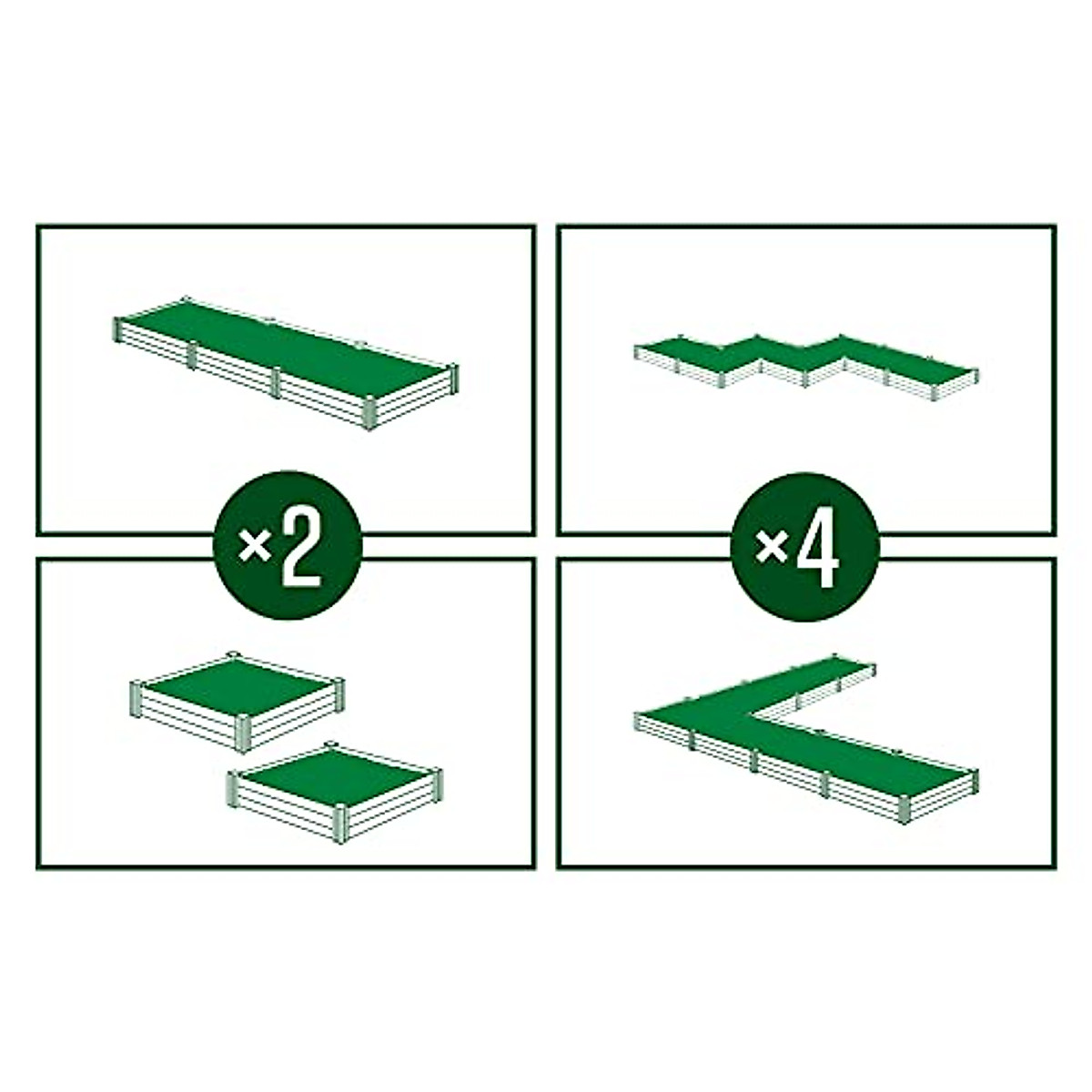 Vita Urbana 4 Foot x 4 Foot x 11 inch Embossed Vinyl Modular Garden Bed, Slate Gray, Grey, Woodgrain, PVC, BPA and Pthalate Free, VT17600