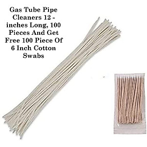 Gas Tube Pipe Cleaners 12 -inches Long, 100 Pieces and Get Free 100 Piece of 6 Inch Cotton Swabs