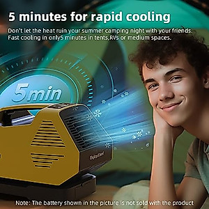 EnjoyCool Portable Air Conditioner,2380BTU Camping Air Conditioner, Dual Hose System AC Outdoor Air Conditioner,240W Low Power Consumption Portable AC for Camping Tent, RVs, Travel, Truck and Fishing