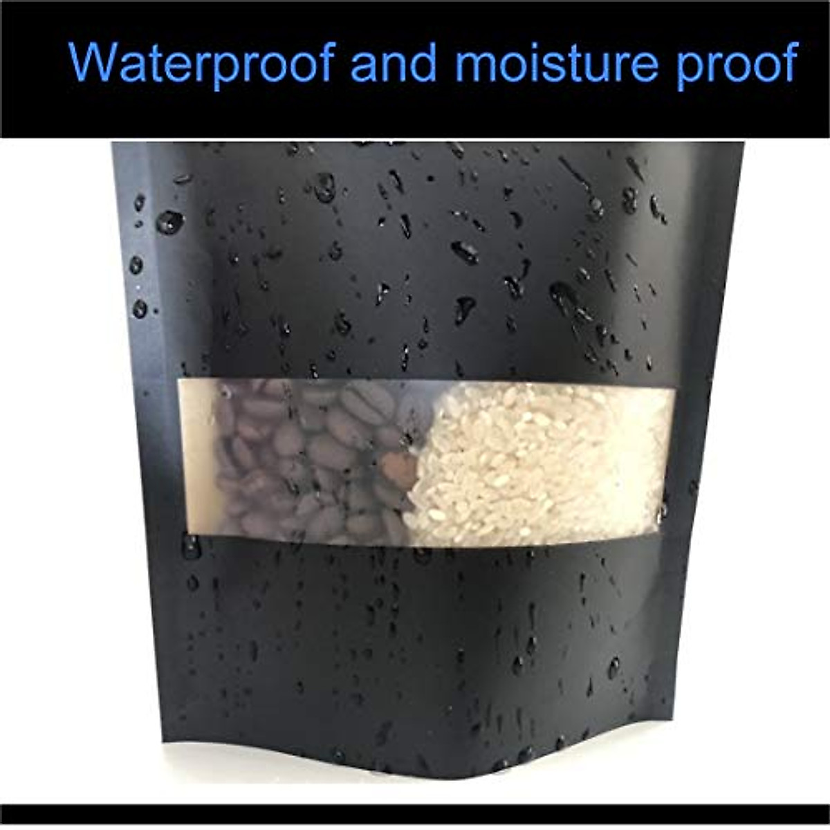 5.9x8.6 Inches Kraft Paper Resealable Bags Zip Lock Black Stand up Snack Packing Zipper Pouch Bags with Matte Window and Tear Notch,Pack of 50 packaging bag