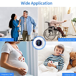 SURFOU Caregiver Pager Wireless Panic Button Nurse Call Bell 3 Call Buttons 1 Plugin Receivers 1000ft Range Personal Alarms Pager for Elderly Dementia Patients Kids Safety Home Security