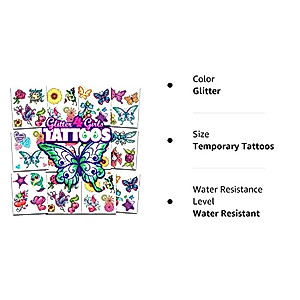 Crenstone Glitter Tattoos ~ 50 Dazzling Designs ~ Hearts, Butterflies, Flowers, and More!