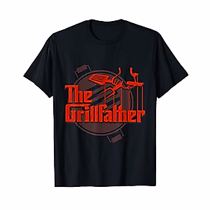 Mens The Grillfather Funny Cool BBQ Grill Chef Gift T-Shirt