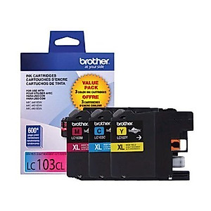 Brother High Yield C/M/Y Ink Combo Pack (Includes 1 Each of OEM# LC103C, LC103M, LC103Y) (3 x 600 Yield)