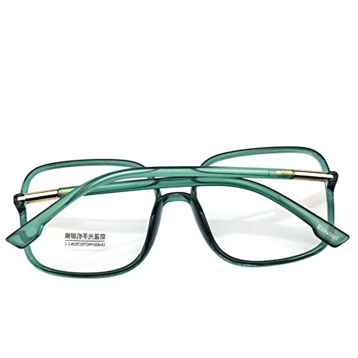 Shiratori Woman's New Retro Blue Light Blocking Glasses Oversized Nerd Eyeglasses Frame Anti Blue Ray Computer Game Glasses Green