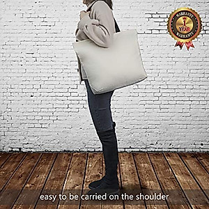 TOPDesign 6-Pack Canvas Tote Bags with Magnetic Snap, Reusable Grocery Shopping Bags, DIY Your Creative Designs