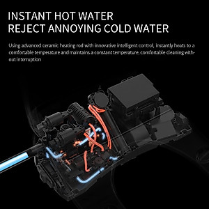 Smart Bidet Toilet Seat with Heated Seat, Electronic Bidet Seat with Wireless Remote/Side Panel/Various Washing Settings/Warm Water/Air Dryer and Nightlight