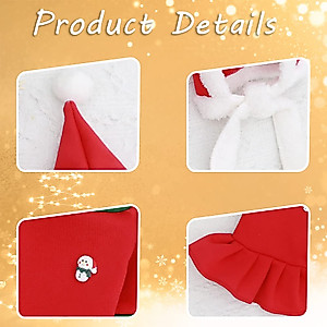 Dog Christmas Costume Dog Dresses Dog Lace Velvet Hats Pet Cosplay Costumes Cat Christmas Holiday Outfit Green Red Pet Fall Winter Clothes Coats Snowman Pet Costumes for Small Medium Dogs Cats (M)