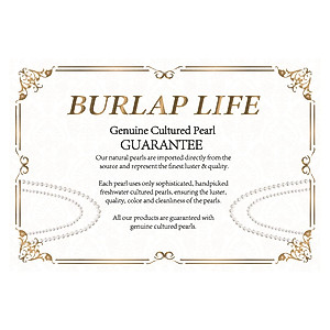 BURLAP LIFE White Freshwater Cultured AAAA Quality Genuine Real Pearl Strand Necklace 18 Inch Length for Women Fine Jewelry Gifts for Her 6.0mm-6.5mm