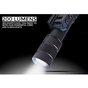 Monstrum F200 200 Lumens Flashlight with Remote Pressure Switch and Picatinny Rail Mount | for Rifles and Shotguns