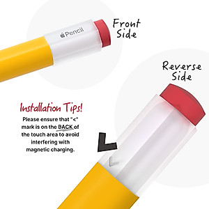 ELETIUO Silicone Case Compatible with Apple Pencil 2nd Generaion Cover,Protective Holder Grip Sleeve with Cap Accessories Compatible with iPad Pro 11 12.9 inch,Yellow