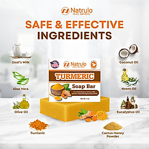 Turmeric Soap Bar for Face & Body – Natural Turmeric Skin Brightening Soap for Dark Spots, Intimate Areas, Underarms – Turmeric Face Wash Reduces Acne, Scars & Cleanses Skin – Made in USA
