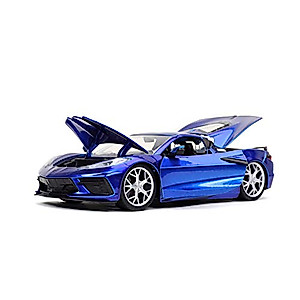 Jada Toys Bigtime Muscle 1:24 2020 Chevy Corvette Stingray Die-cast Car Candy Blue, Toys for Kids and Adults