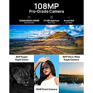 Ulefone Armor 17 Pro Rugged Smartphone, 13GB + 256GB, 108MP Triple Camera, 8MP Night Vision Camera, 66W Fast Charging, Helio G99 Processor, 6.58" FHD+, Android 12, 4G Dual SIM Unlocked Rugged Phone