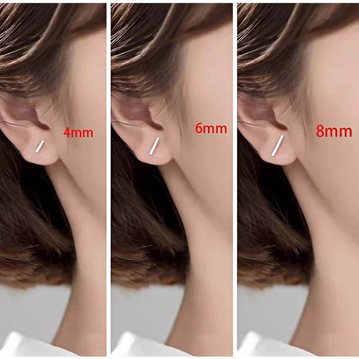 20g Tiny Bar Earrings for Women 925 Sterling Silver Hypoallergenic Minimalist Round Small Ball Stud Cartilage Tragus Barbell Screw Back Earring Simple Polished Jewelry Dainty Gifts (4mm)