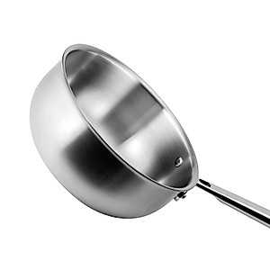 Misen Premium Saucier Pan with Lid & Stay Cool Handle - 5-Ply Stainless Steel Cookware - Gas, Electric & Induction Cooking, Thick Bottom, Nonstick Interior, Heats Evenly - 3 Quarts