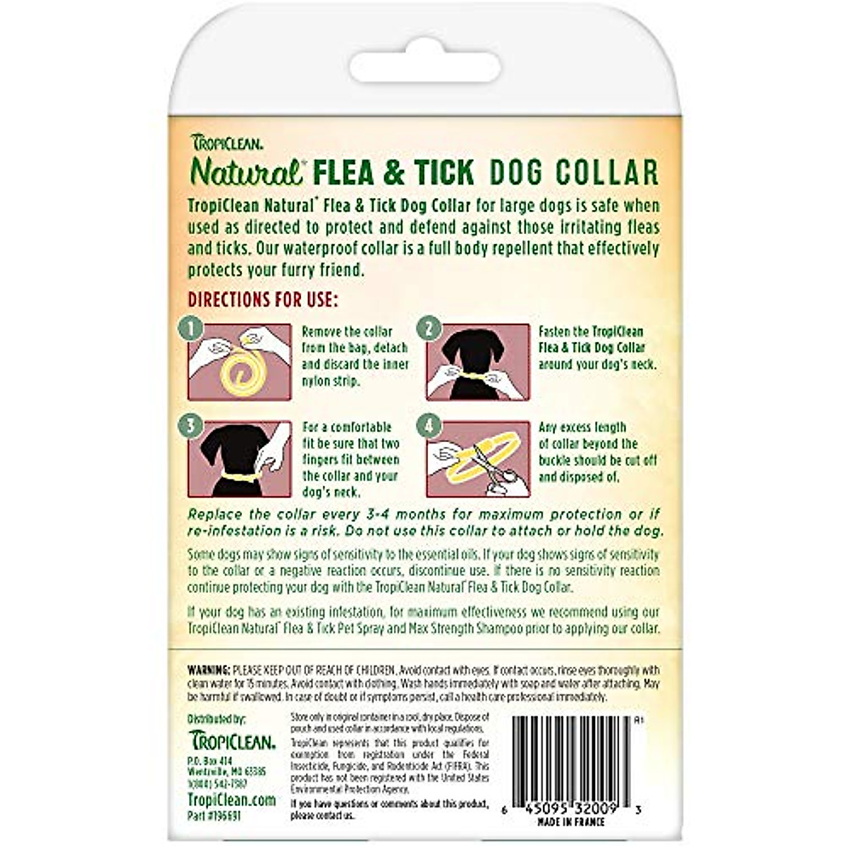 TropiClean Natural Flea & Tick Repellent Collar for Large Dogs - Natural Protection from Fleas & Ticks - Effective Pest Control Solution for Pets - Made with Natural Active Ingredients