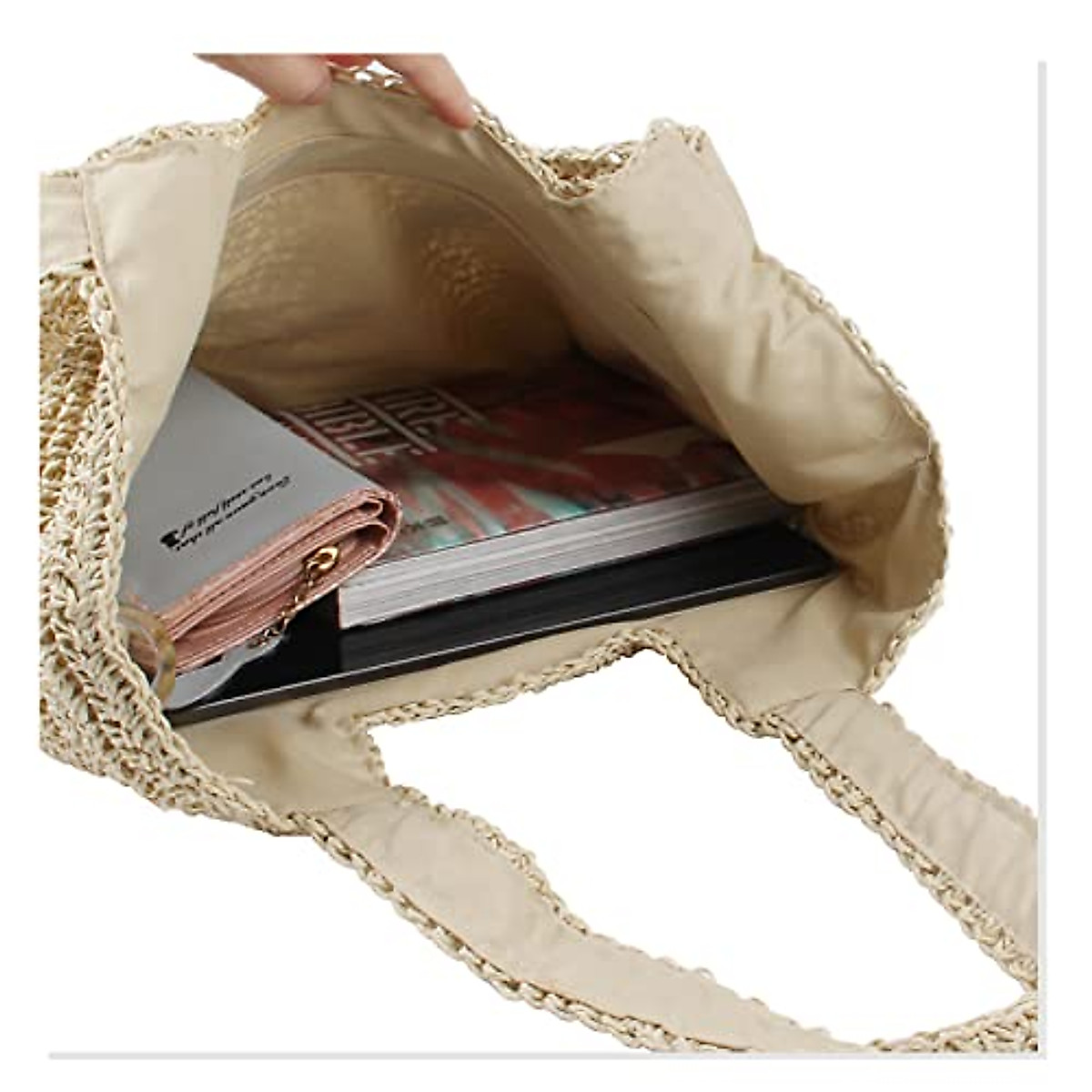 Freie Liebe Straw Beach Bag for Women Summer Woven Tote Bag Shoulder Handbags