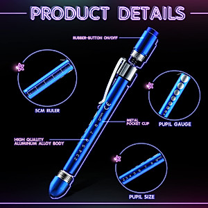 16 Pack Pen Light Nurse LED Penlight Pen Lights for Nurses Penlight Pupil Penlight with Pupil Gauge Reusable Penlight for Nurse Students Doctors Daily Use