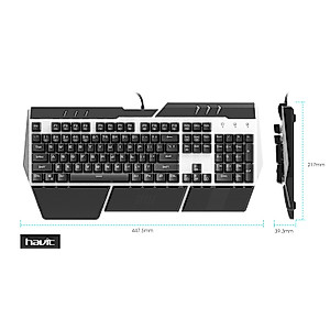 HAVIT RGB Backlit Wired Membrane Gaming Keyboard, Mechanical-Similar Typing/Gaming Experience (Black)