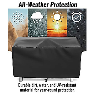 NUPICK 24 Inch Table Top Grill Cover for Cuisinart CGG-306, Royal Gourmet 24" Griddle, Nexgrill 820-0033, Pit Boss 75275 & PB100P1 & PB336GS and Most 2-Burner Portable Grills, Come with Grill Brush