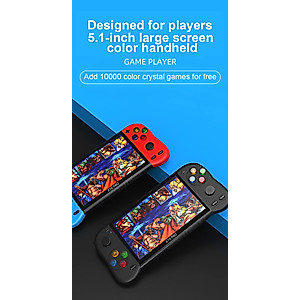 Kajiali X19 Pro Handheld Game Console, 5.1" HD Retro Game Console Built-in 5000＋No-Repeat Games, Dual Joystick Video Game Console Support TV Output Compatible with 10 Emulators, 8G