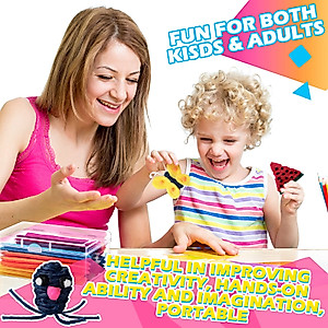 Wax Craft Sticks for Kids Bendable Sticky Yarn Molding Sculpting Sticks in 13 Colors with Plastic Storage Box for Handicraft DIY School Project Supplies (1200 Pieces)