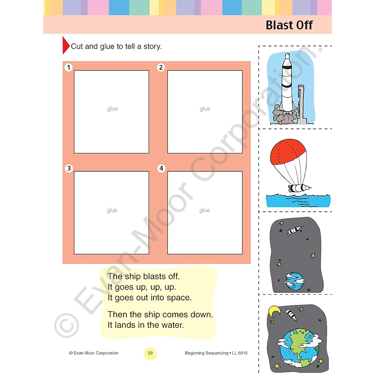 Learning Line: Beginning Sequencing, Prek - Kindergarten Workbook