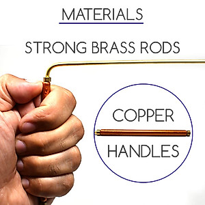 MyDeal Products Solid Copper and Brass Dowsing Rods with Smooth Movement for Tracing Spiritual Energy Chi, Ghost Hunting, Water Divining, Finding Gold, Locating Lost Items or Answering Questions!