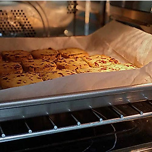 Walooza 13 Inch Baking Pans Nonstick Set of 2, 13 X 11 X 1 Inch Sturdy Cookie Sheet Replacement Toaster Oven Tray, Non Toxic & Heavy Duty & Easy Clean