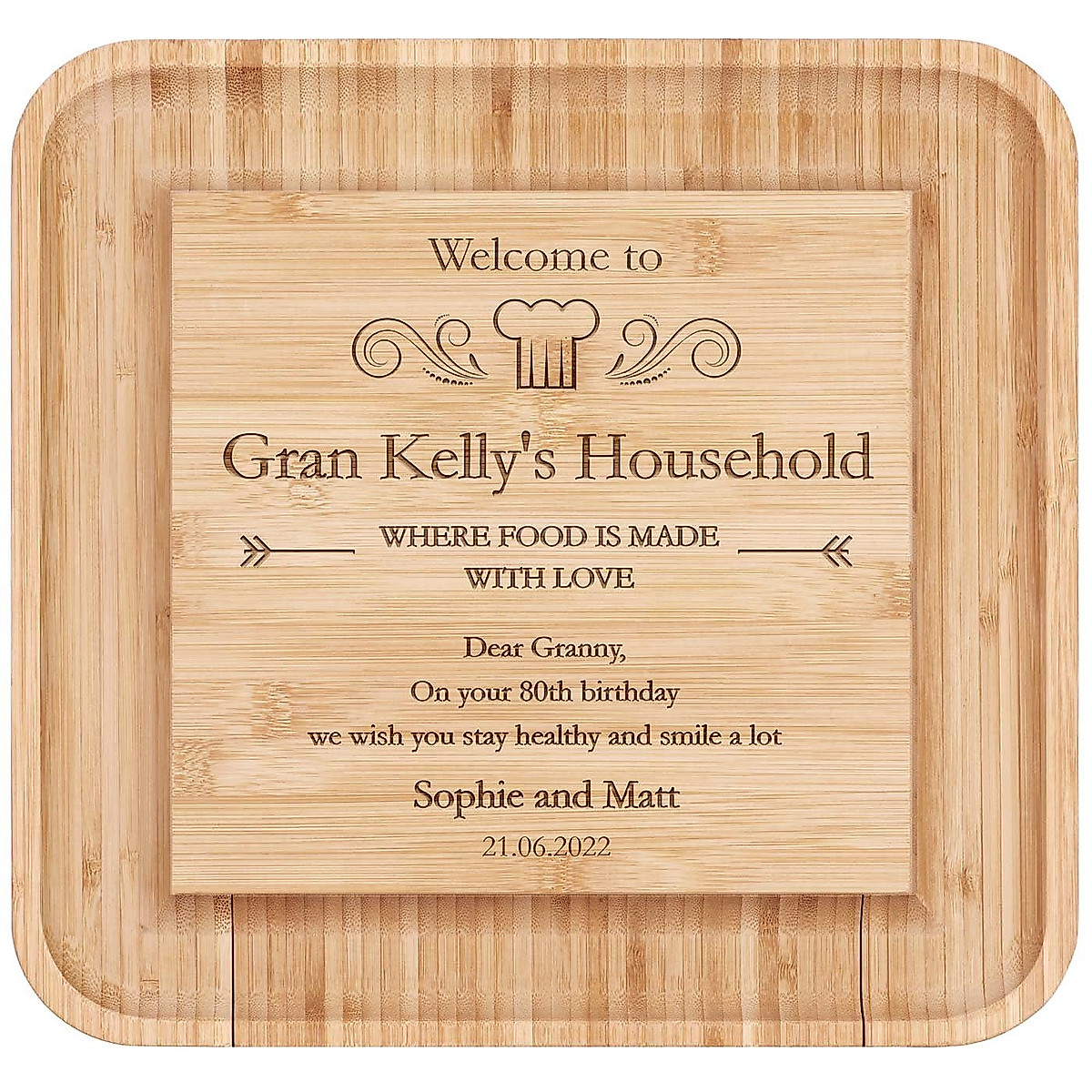 Maverton Engraved Cheese Board for Women - Personalized Wooden Tray with Storage - Cooking Item for Ladies - for Food Connoisseur - for Birthday - Charcuterie Board for her - Cook
