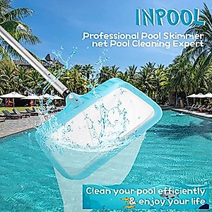 Professional Pool Leaf Skimmer, Pool Leaf Cleaner Net & Heavy Duty Reinforced Swimming Pool Rake Net,Fine Mesh Net, for Outdoor & Indoor Swimming Pools,Hot Tub, Fish Ponds and Spas(Blue)