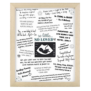 Baby Shower Guest Book Frame, SonogramUltrasound Picture Frame to Sign with 2 Mats for One Baby or Twins (12 inch Wx14.5 inch H) Pregnancy Baby Keepsake Gift, Mom to Be Gift (Natural Oak), Large