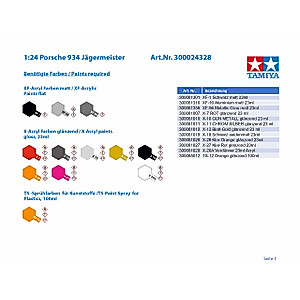 TAMIYA 300024328-1:24 Porsche 934 Jägermeister