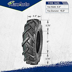 MaxAuto 2Pcs 4.80/4.00-8 Tires 4.80x4.00-8 8" Lawn Garden Tires 4.80x4.00x8 4.80-4.00-8 Turf Lawnmower Tractor Golf Cart Tubeless Tire