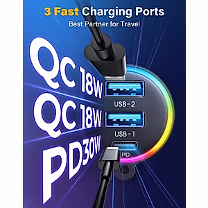 Bluetooth 5.3 FM/AUX Bluetooth Car Adapter, JOYROOM【Air Vent Installation & Bass Boost】 3 Ports PD&QC 3.0 FM Transmitter for Car, Radio Bluetooth Receiver for Car HD Calling and Enjoy Music